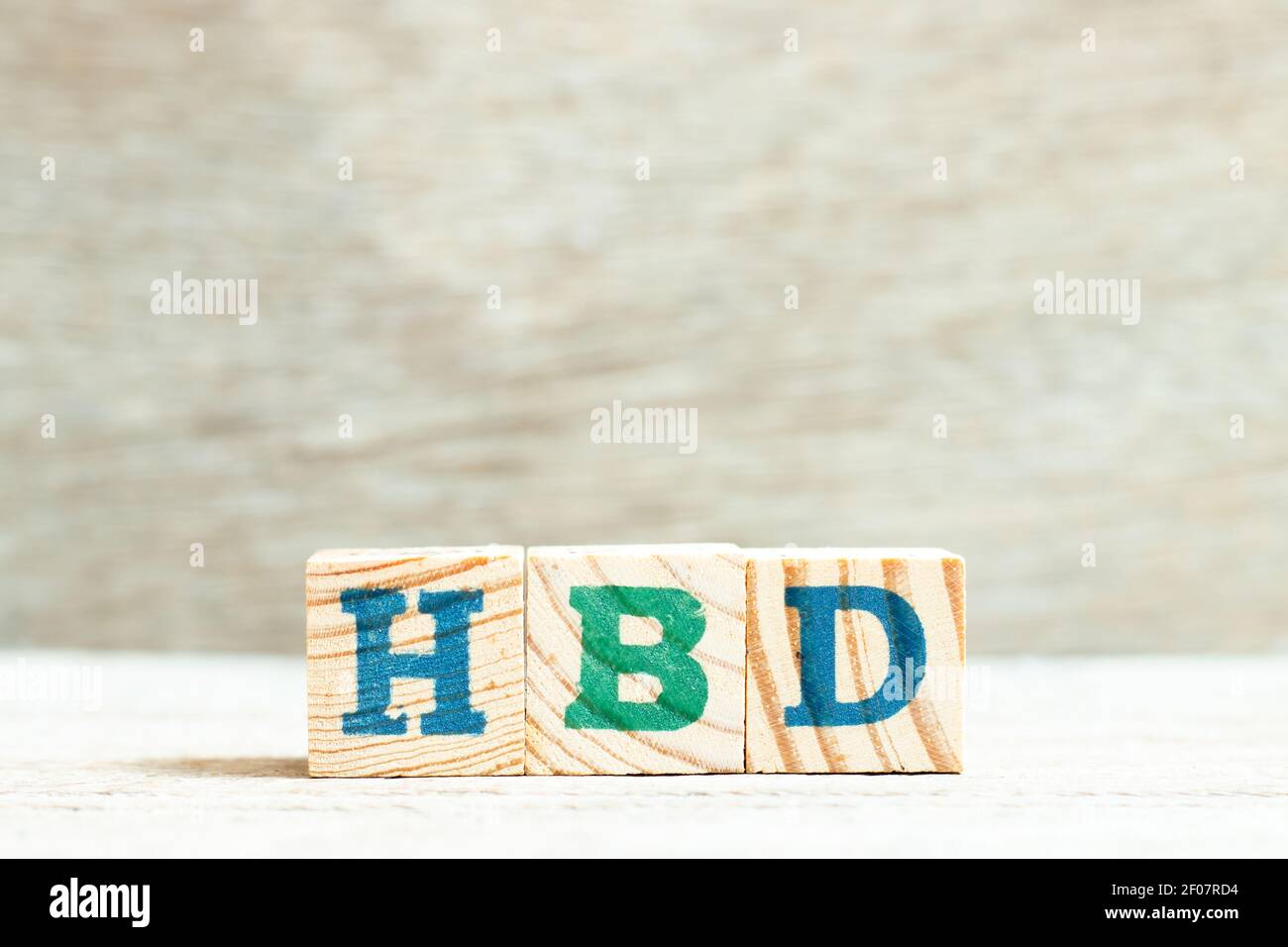 Alphabet letter block in word HBD (Abbreviation of happy birthday) on ...