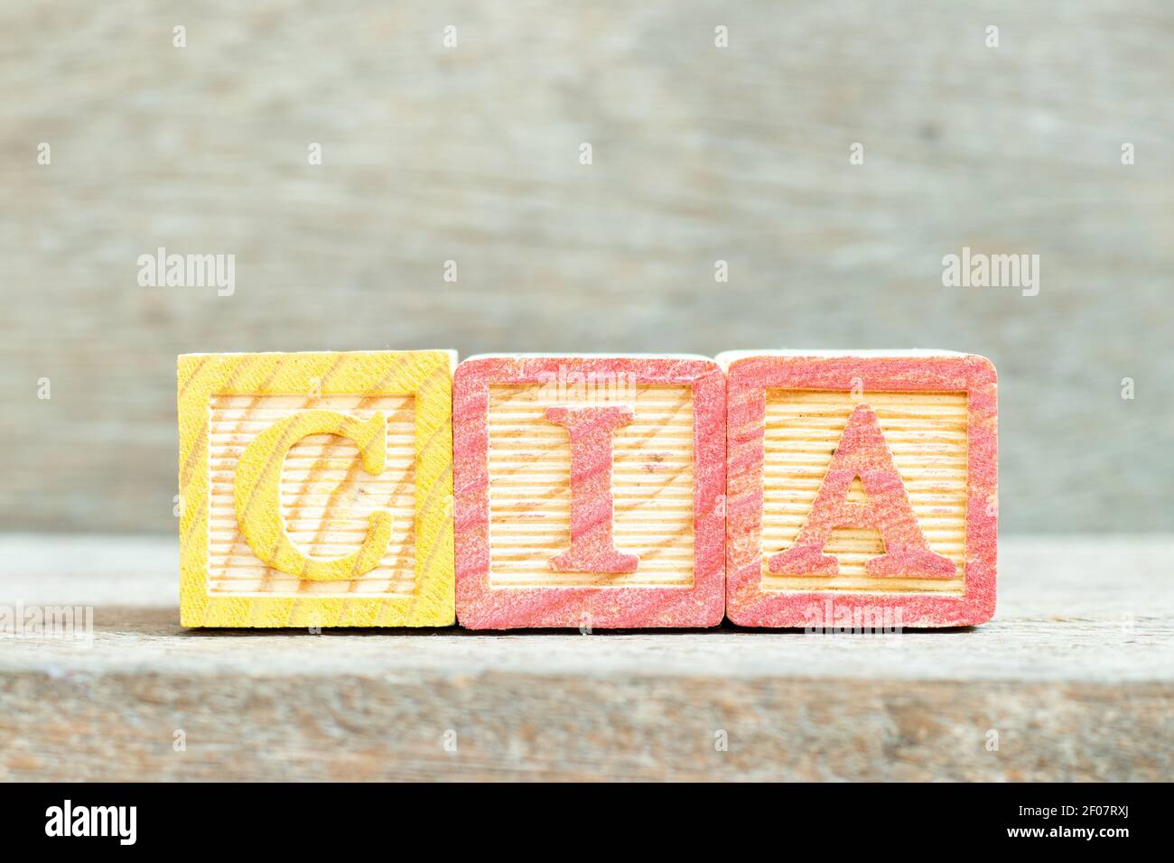 Color alphabet letter block in word CIA (abbreviation of certified ...