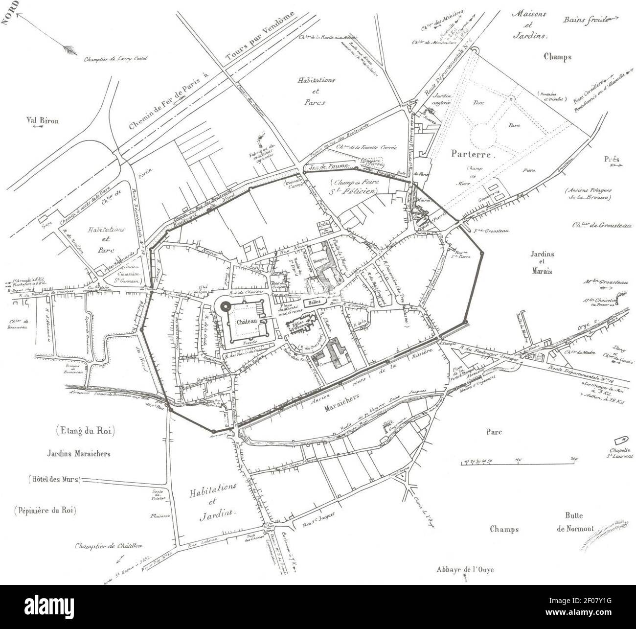 Plan Dourdan 1869 Stock Photo - Alamy