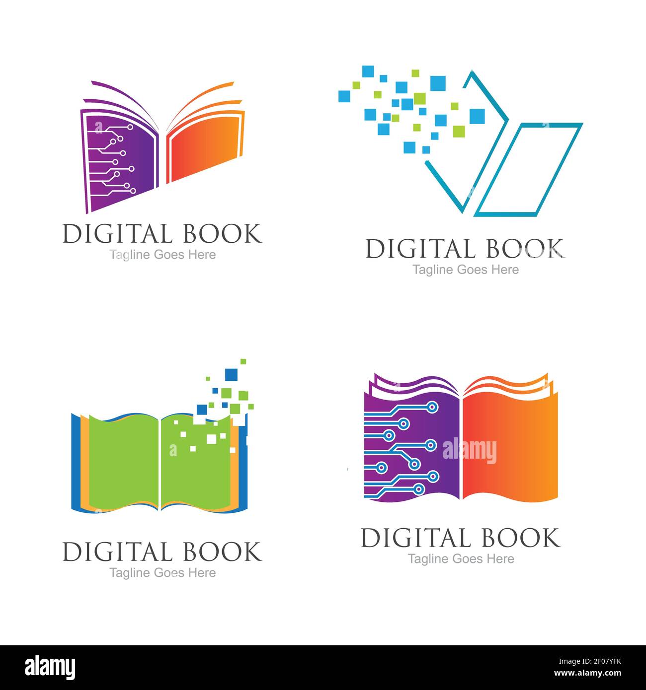 Digital book logo technology vector icon design Stock Vector Image ...