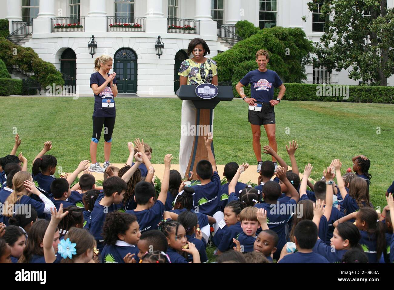 02 May 2011 - Washington, DC - First Lady Michelle Obama greeted ...