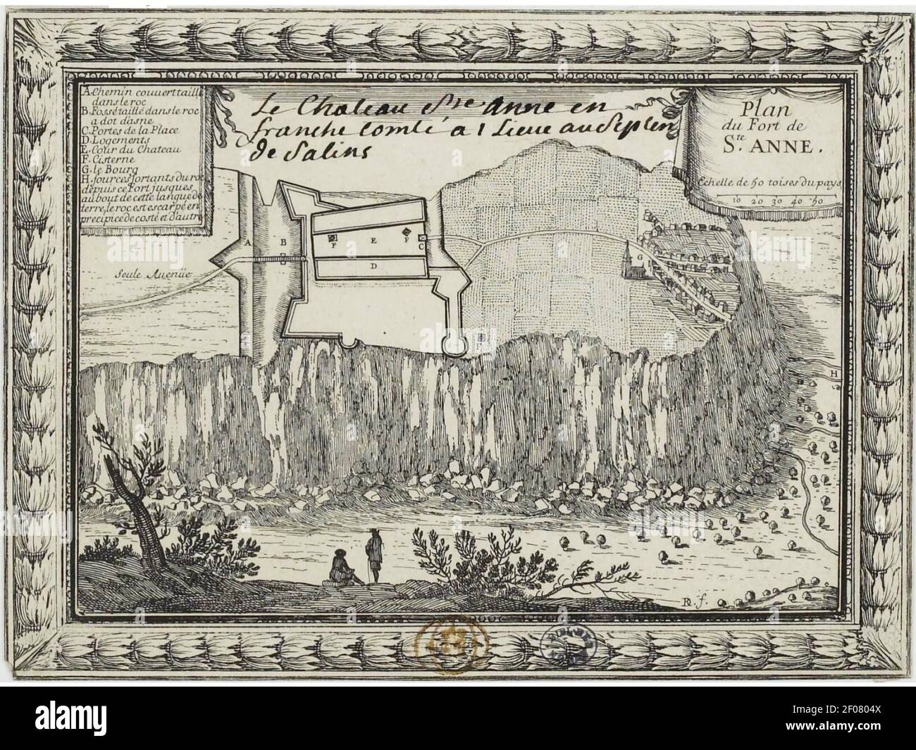 Plan du château Sainte-Anne Stock Photo - Alamy