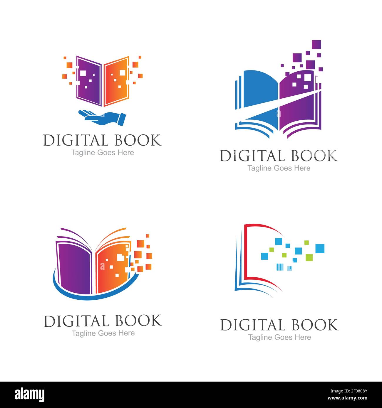 Digital book logo technology vector icon design Stock Vector Image ...