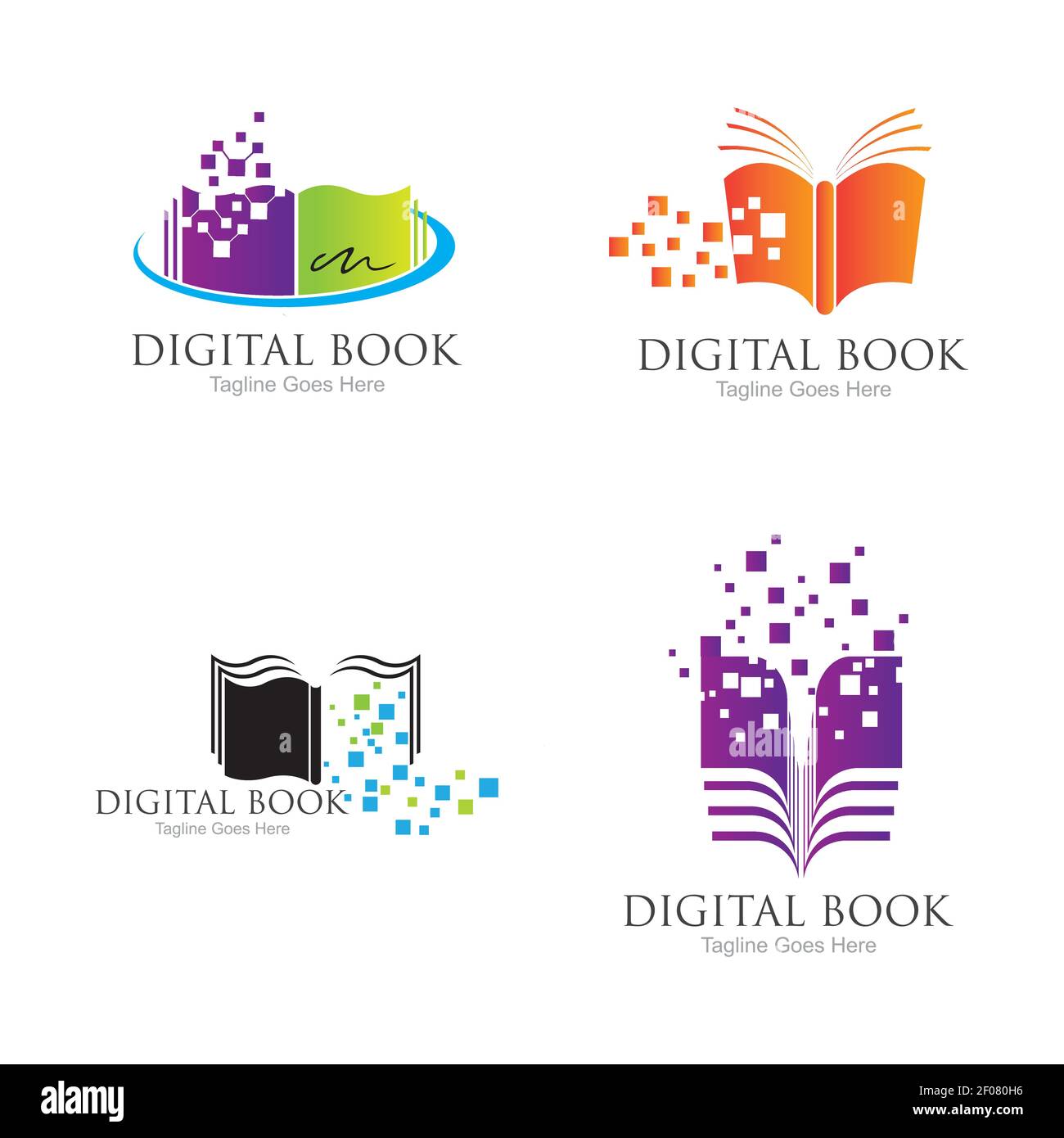 Digital book logo technology vector icon design Stock Vector Image ...