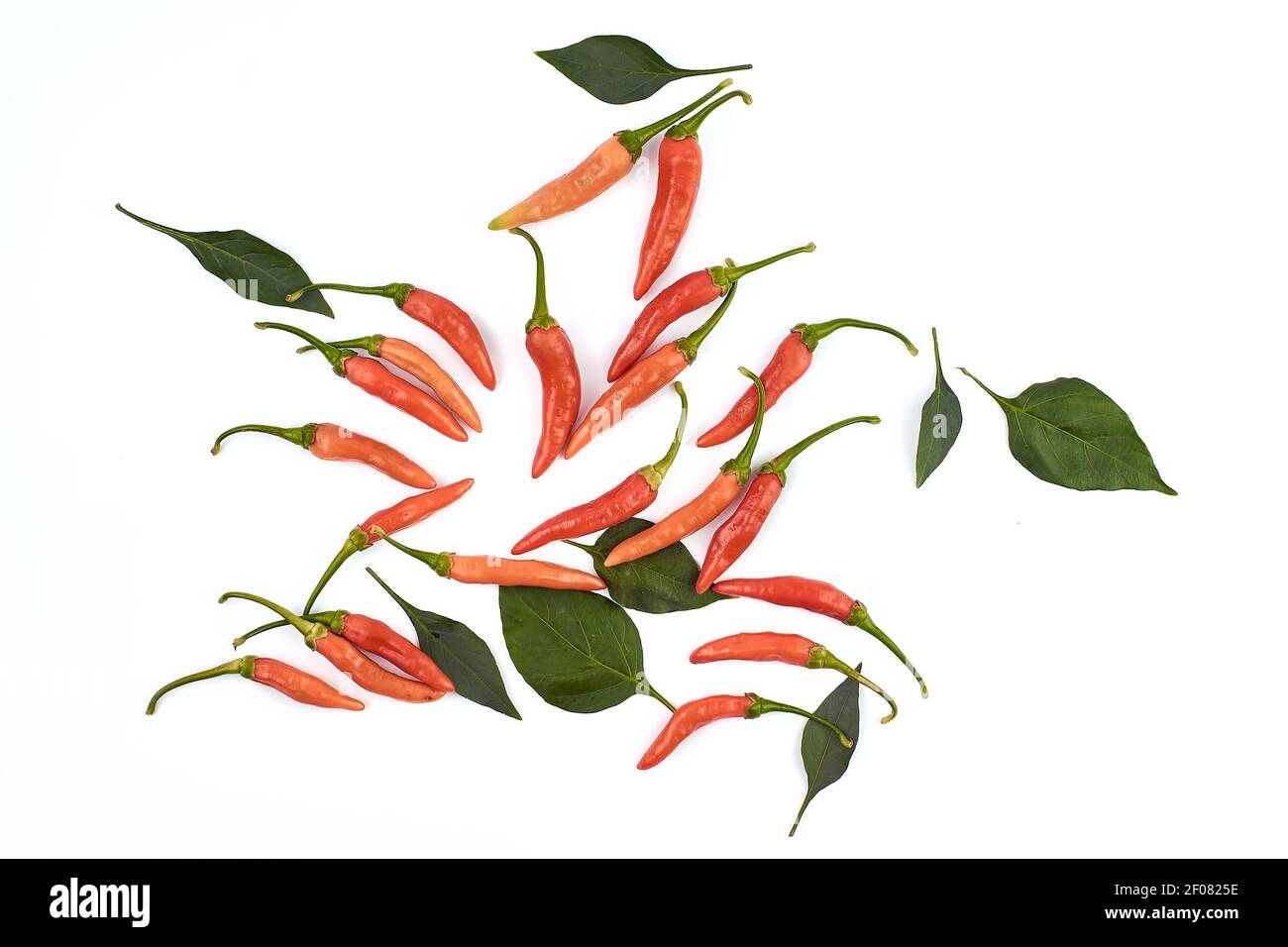 Top view of fresh Cayenne Pepper isolated on white background Stock ...