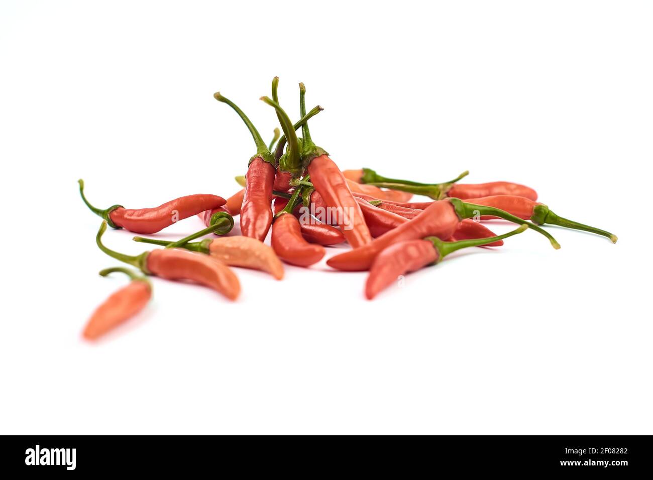 Top view of fresh Cayenne Pepper isolated on white background Stock ...