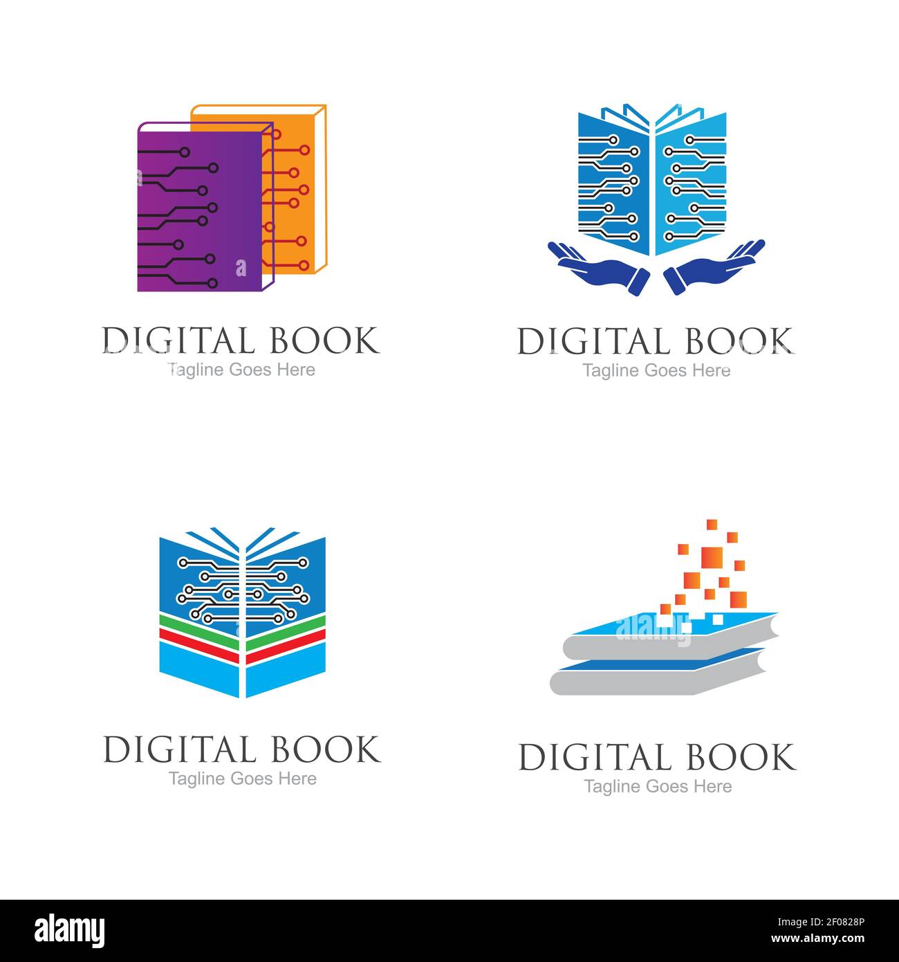 Digital book logo technology vector icon design Stock Vector Image ...