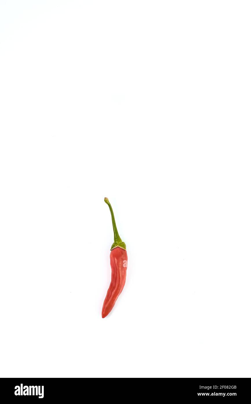 Top view of fresh Cayenne Pepper isolated on white background Stock ...