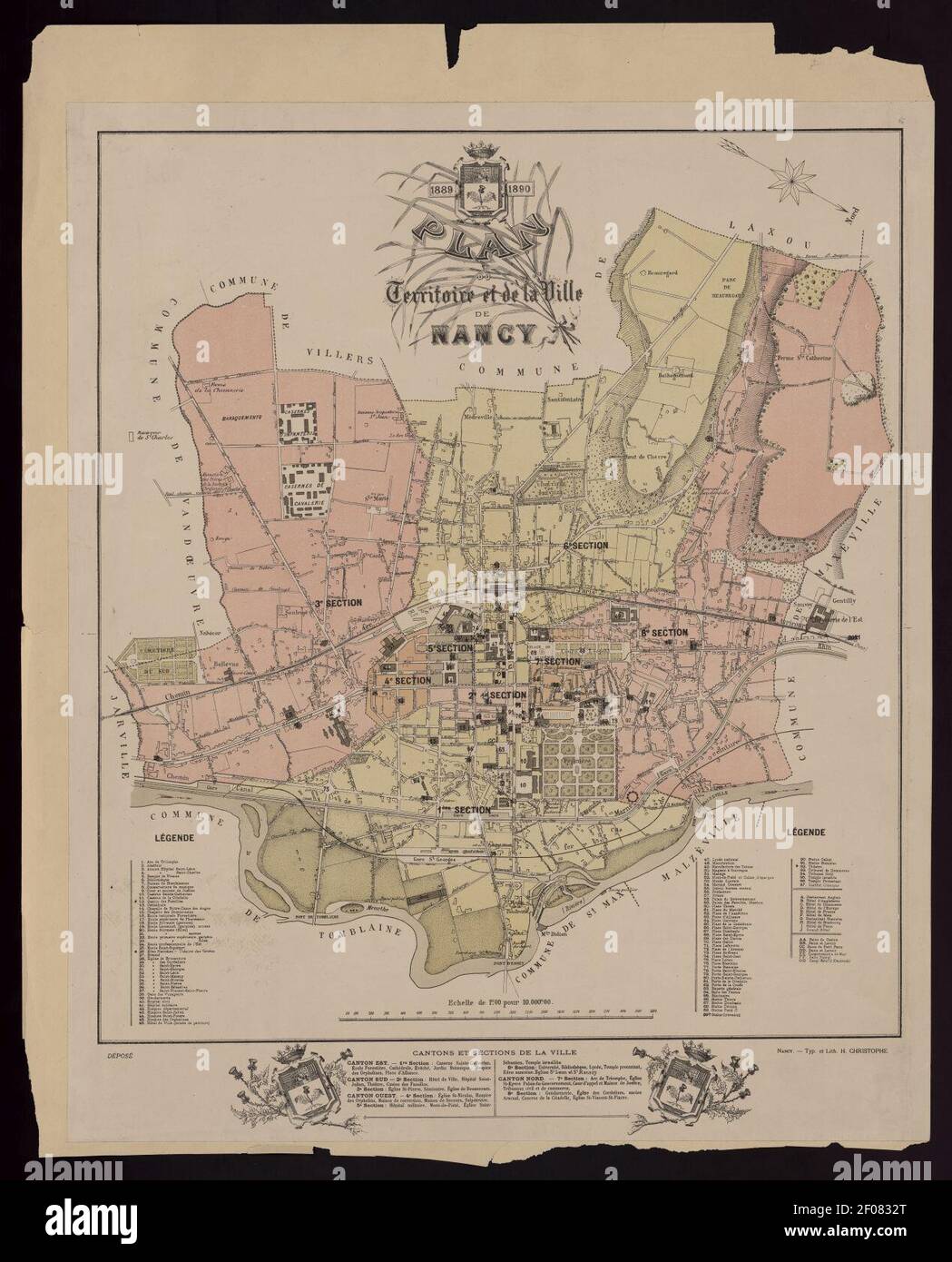 Plan du territoire et de la ville de Nancy G-FG-ES-00018 Stock Photo ...
