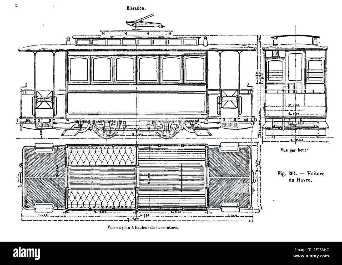 Plan d'une automotrice de l'ancien tramway du Havre Stock Photo - Alamy