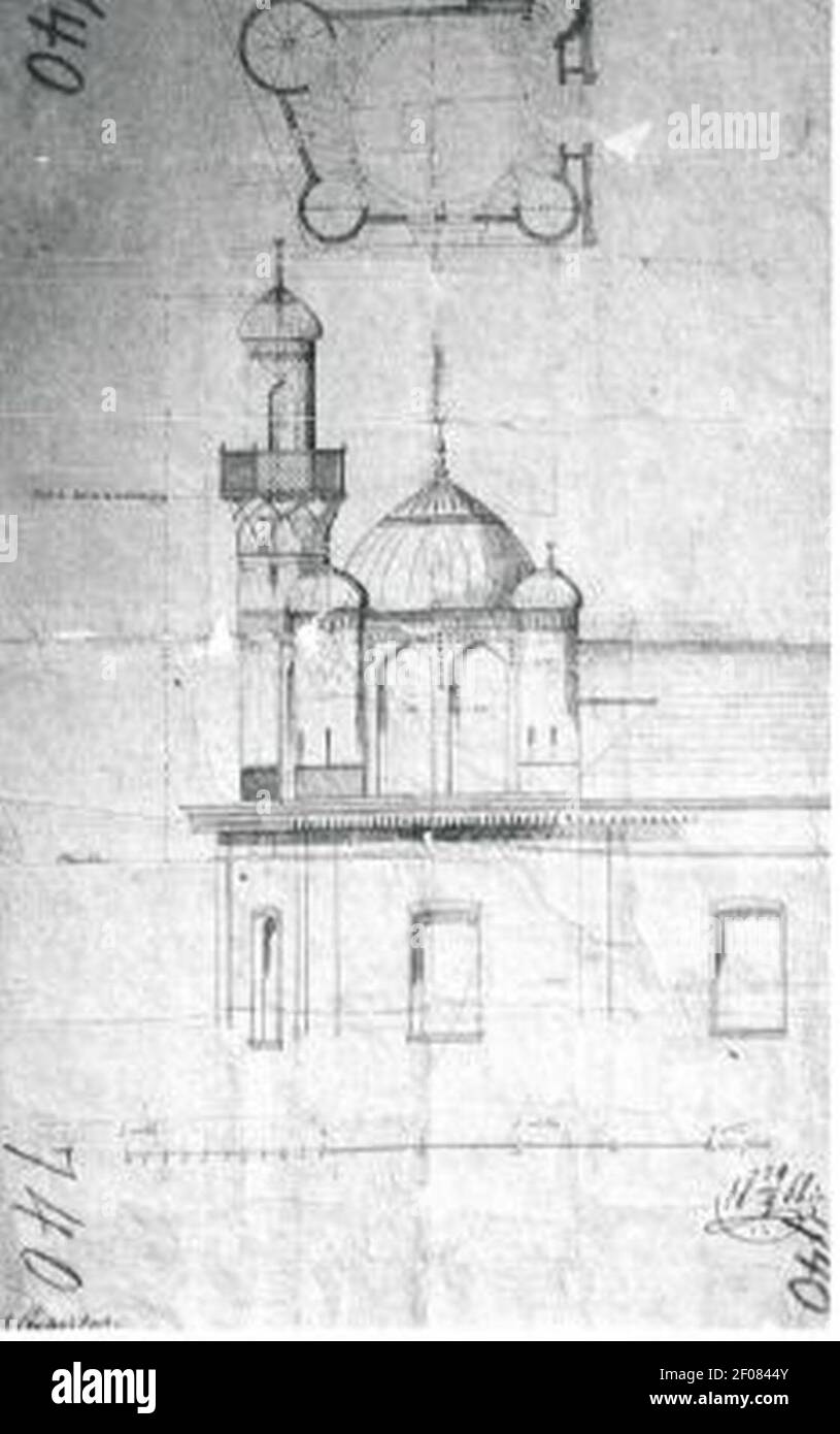 Plan et élévation du minaret Stock Photo - Alamy