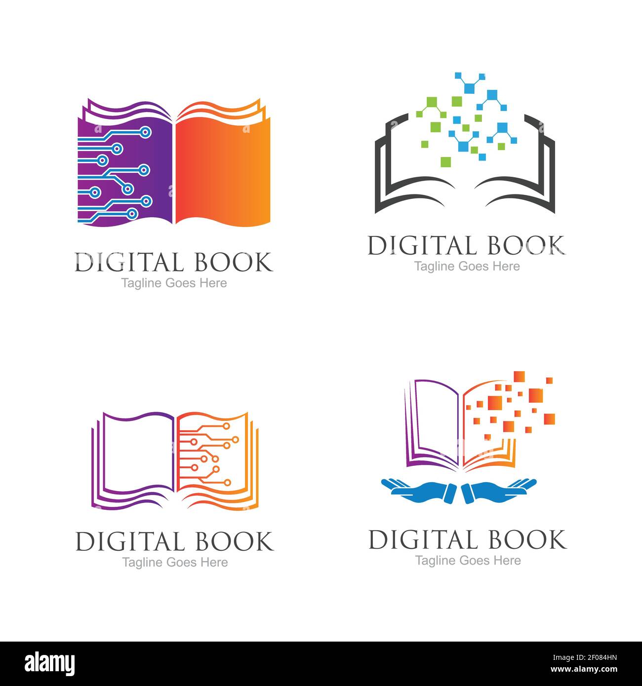Digital book logo technology vector icon design Stock Vector Image ...