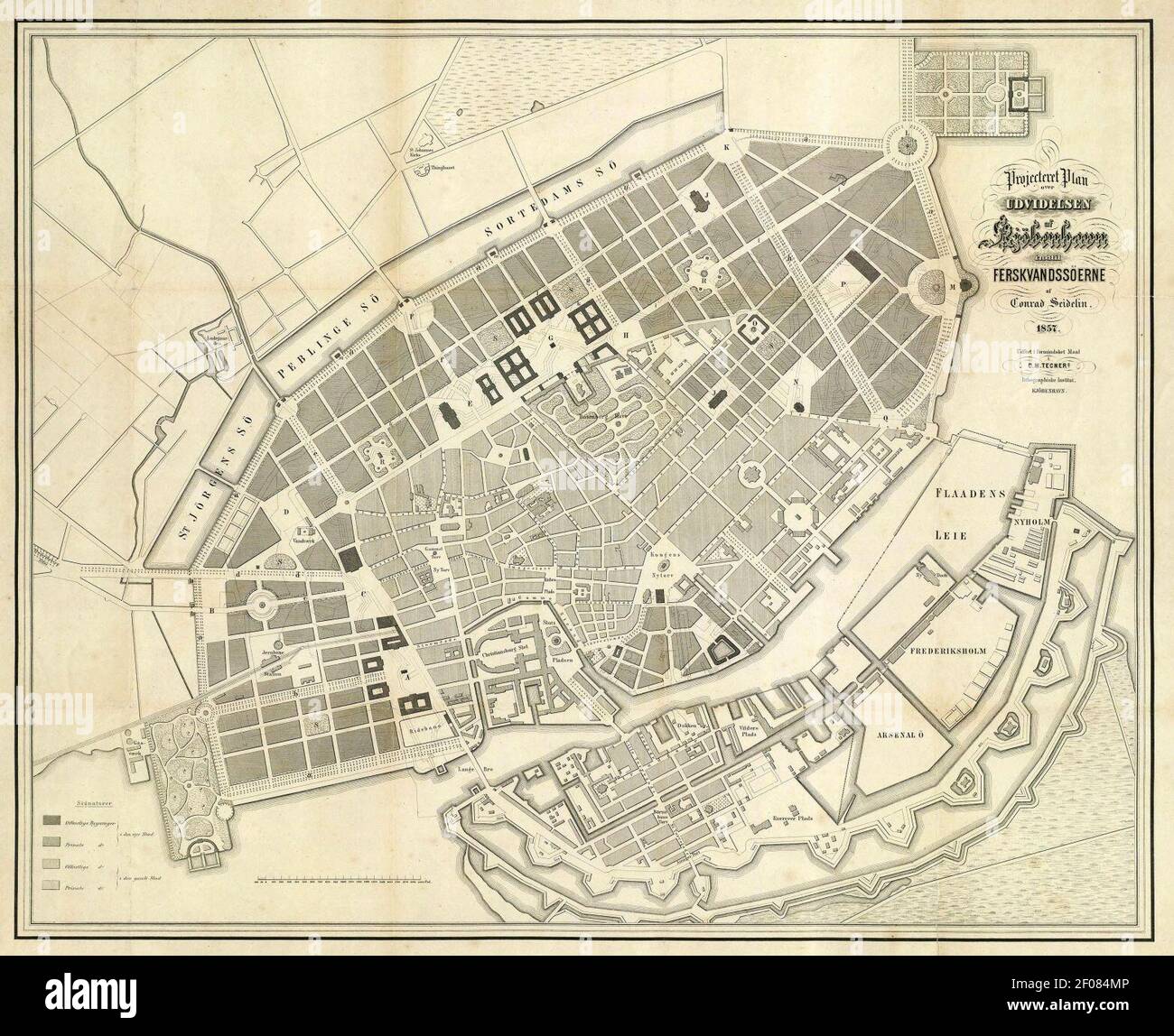 Plan for the Expansion of Copenhagen 1857 by Conrad Seidelin Stock ...
