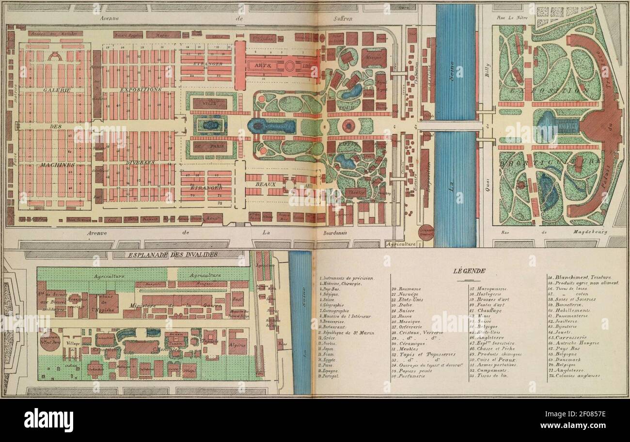 Plan général de l'Exposition Universelle de 1889 Stock Photo - Alamy