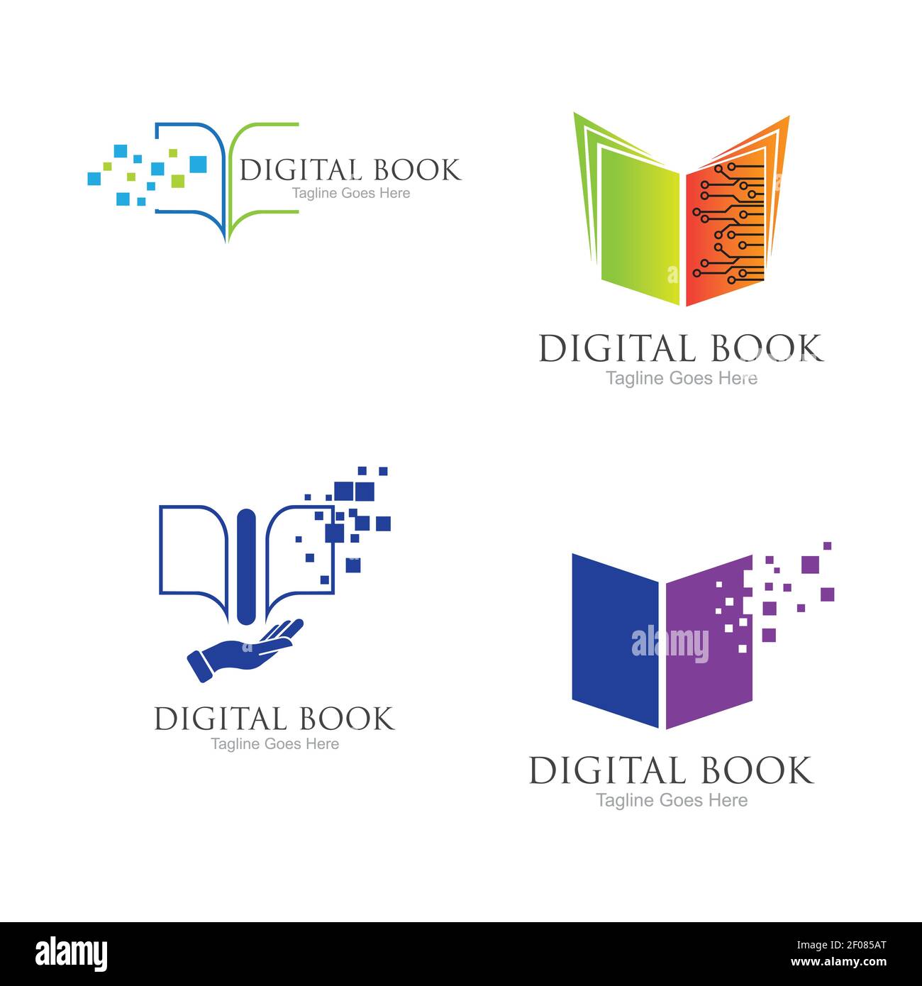 Digital book logo technology vector icon design Stock Vector Image ...