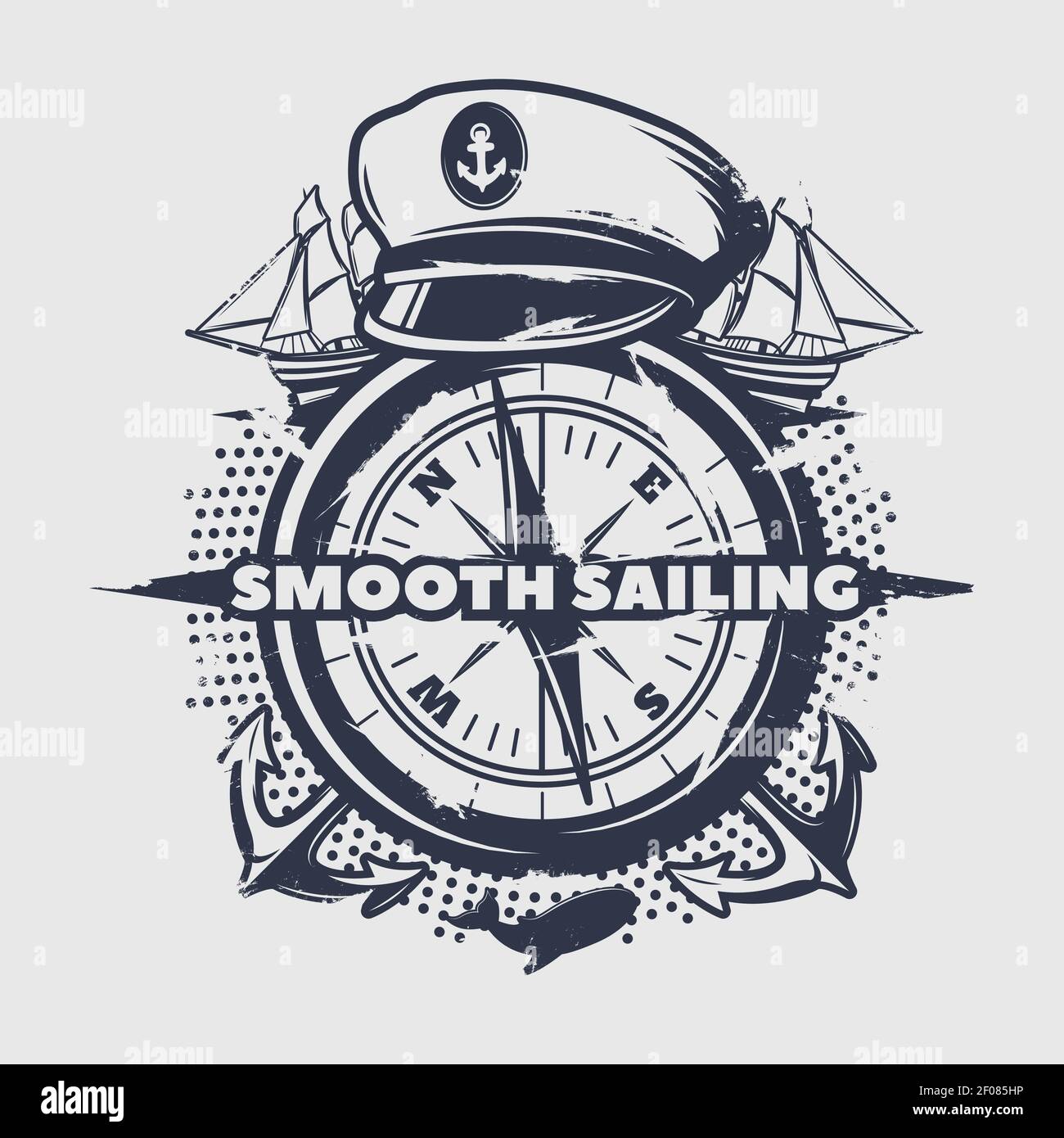 Dark nautical print dotted and stylish with smooth sailing descriptions ...