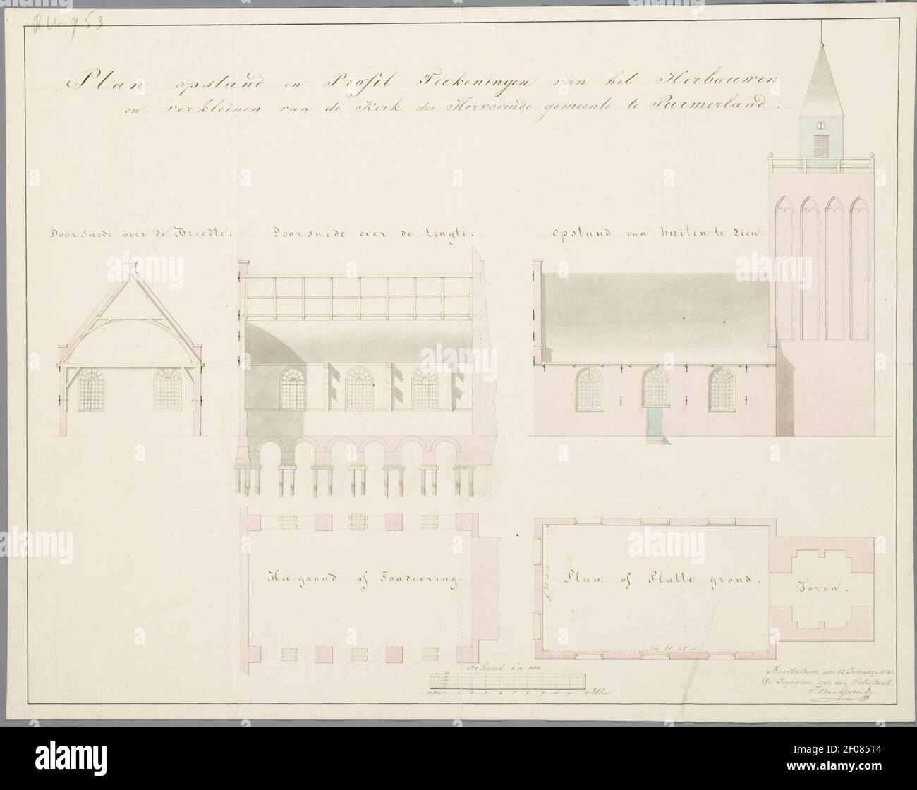 Plan herbouw en verkleining N.H. Kerk Stock Photo - Alamy