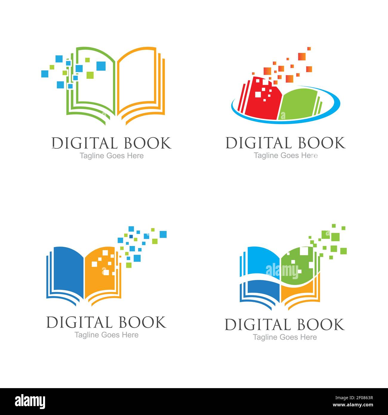 Digital book logo technology vector icon design Stock Vector Image ...