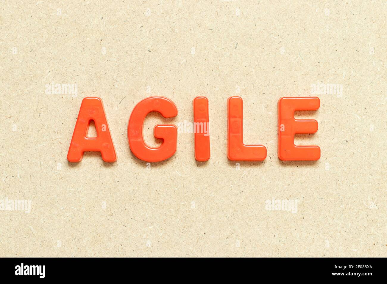 Color alphabet letter with word agile on wood background Stock Photo ...