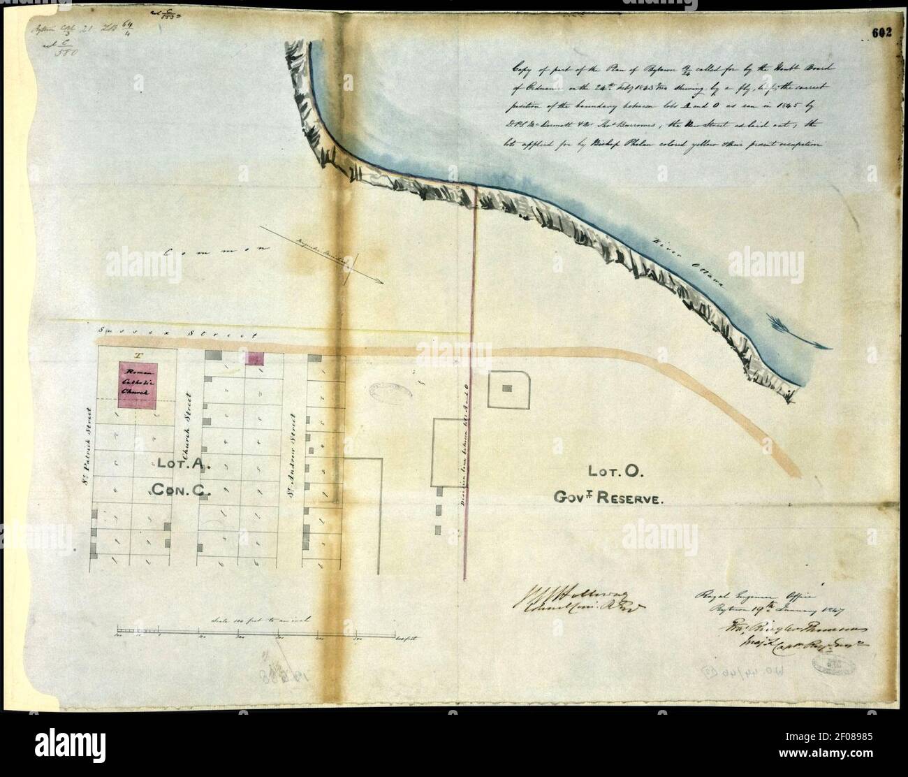 Plan of Bytown - 1847 Stock Photo - Alamy