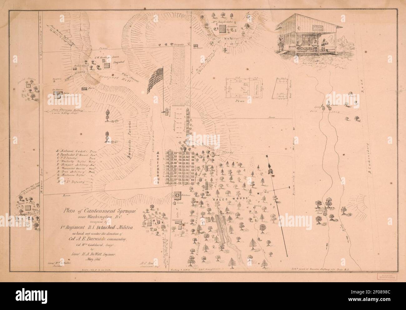 Plan of ''Cantonment Sprague'' near Washington D.C. - occupied by 1st ...