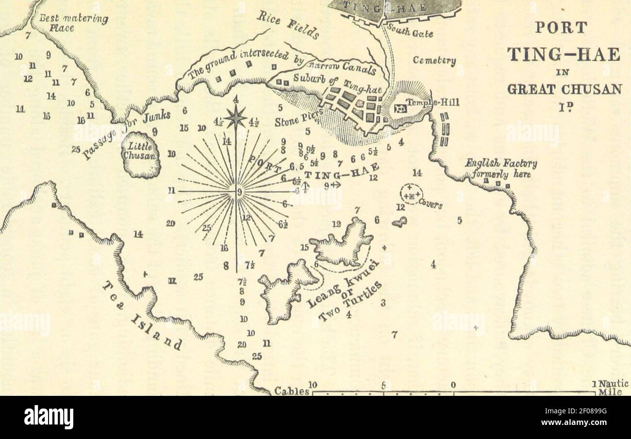 Plan of Chusan harbour Stock Photo - Alamy
