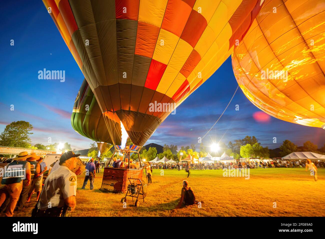 Temecula, MAY 29, 2015 - Night view of some beautiful hot air balloon ...