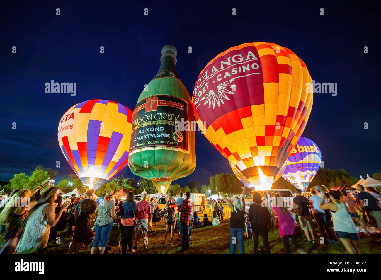 Temecula, MAY 29, 2015 - Night view of some beautiful hot air balloon ...
