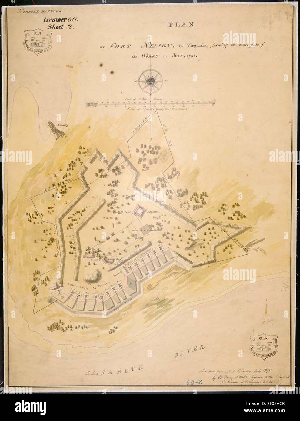 Plan of Fort Nelson, Virginia, 1798 Stock Photo - Alamy