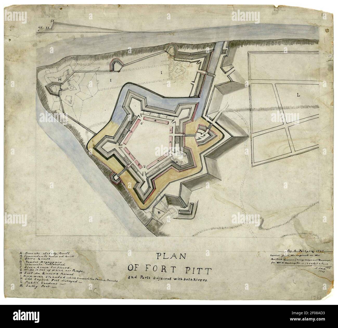 Plan of Fort Pitt, 1761 Stock Photo - Alamy