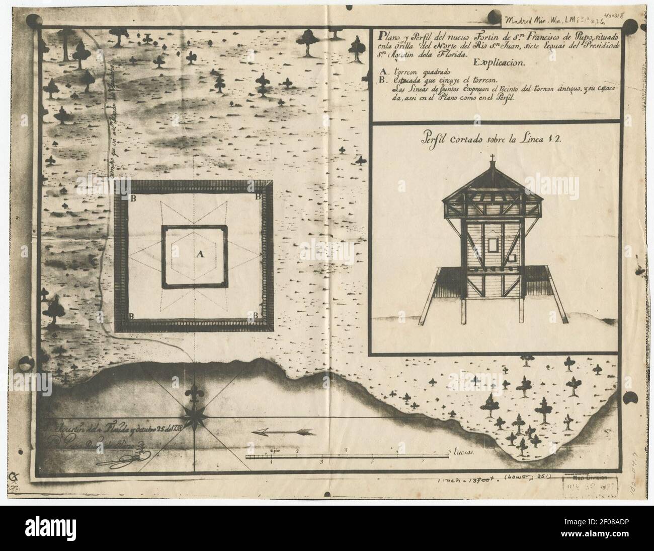 Plan of Fort Pupo Stock Photo - Alamy