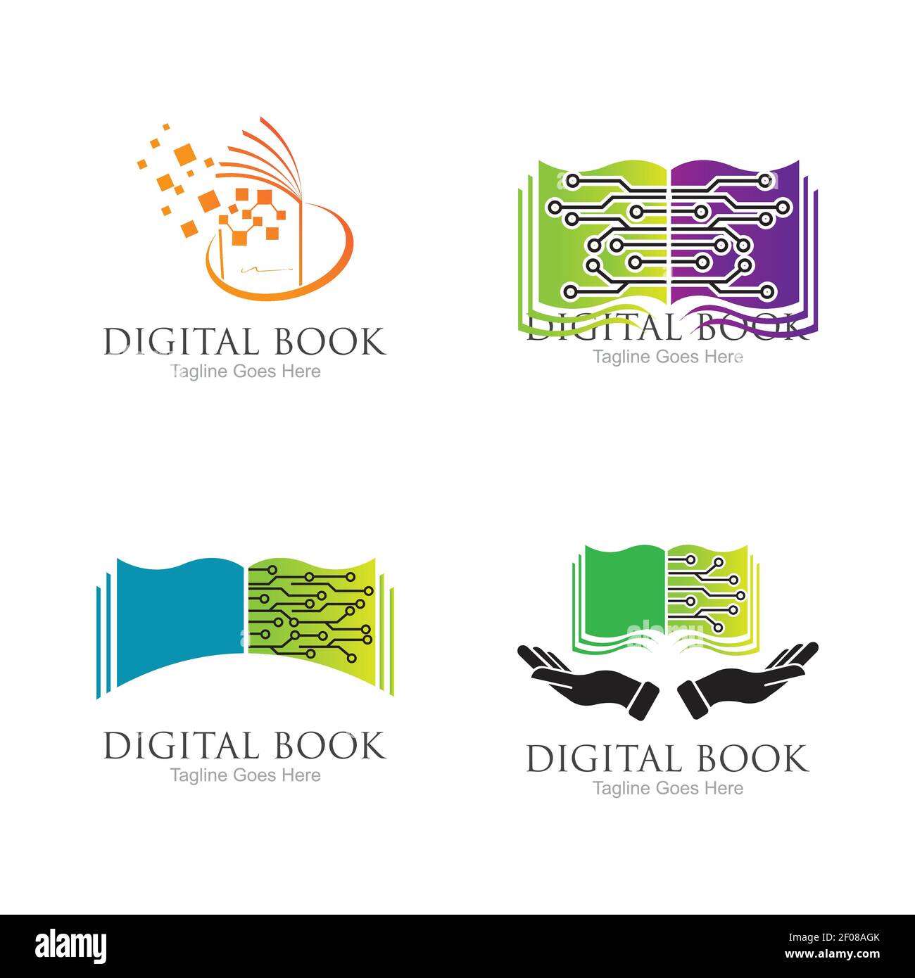 Digital book logo technology vector icon design Stock Vector Image ...