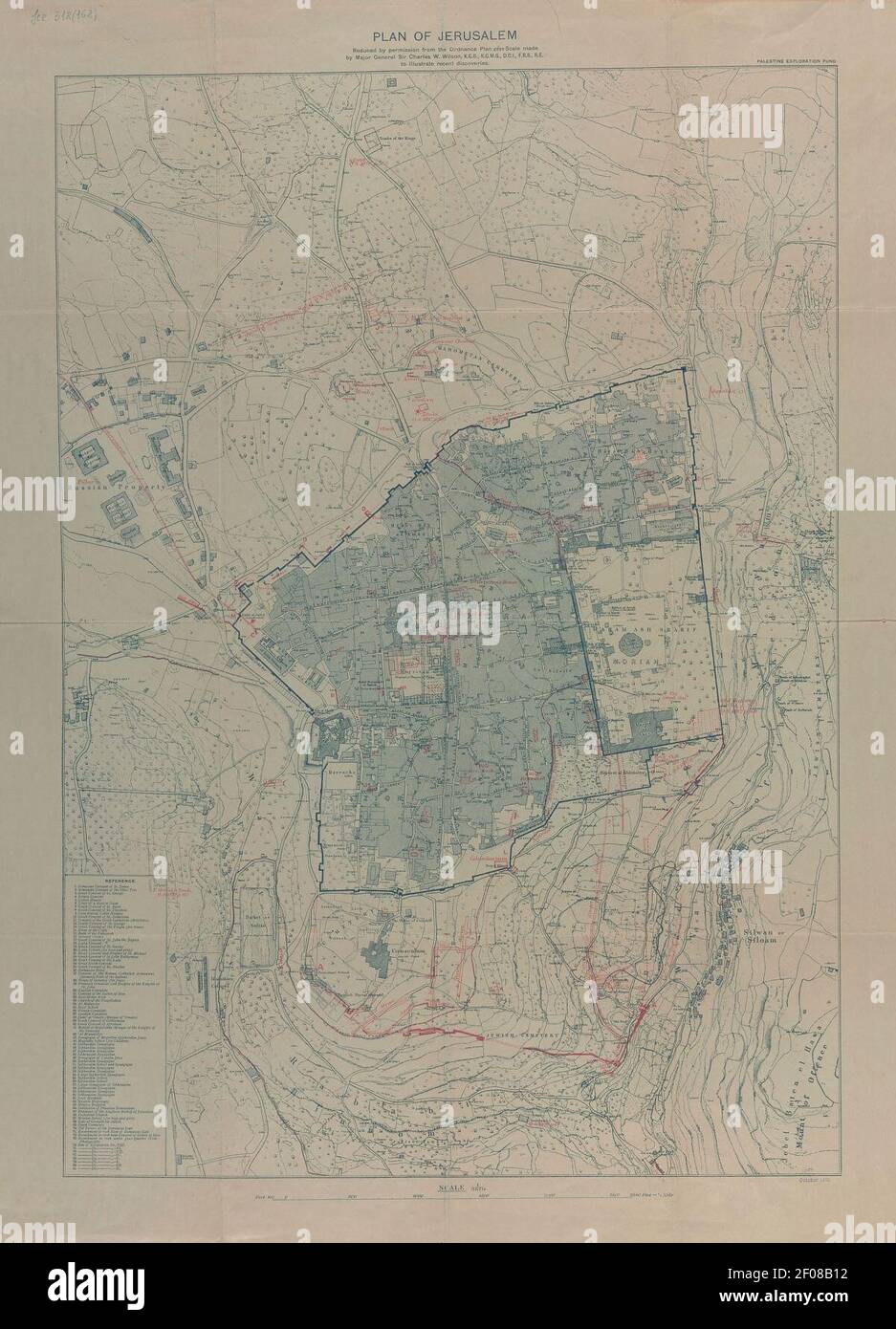 Plan of Jerusalem - Reduced by permission from the Ordnance plan 1 ...