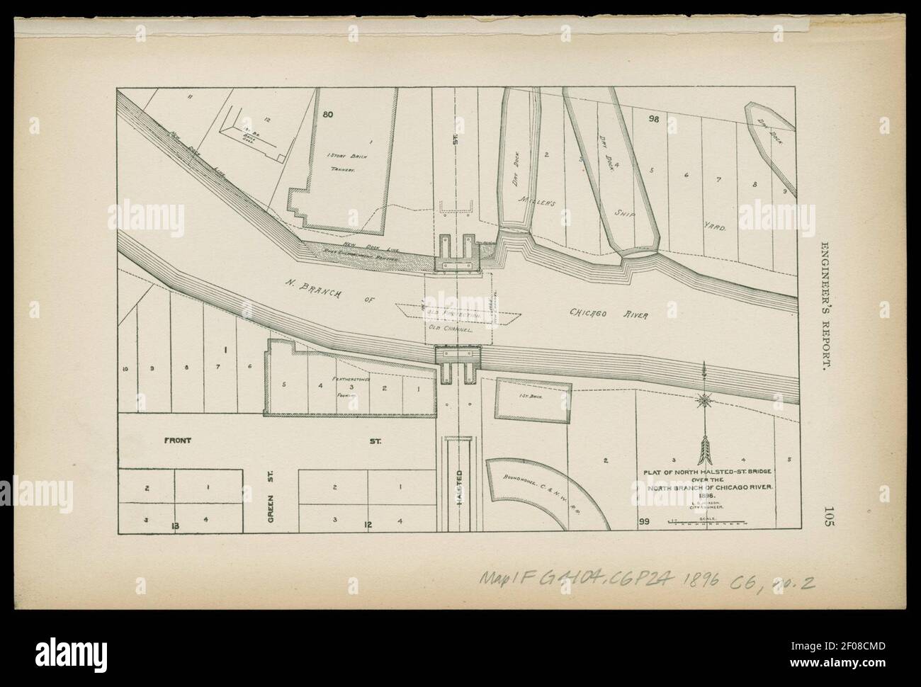 Plan of north Halsted St. Bridge over the north branch of Chicago River ...