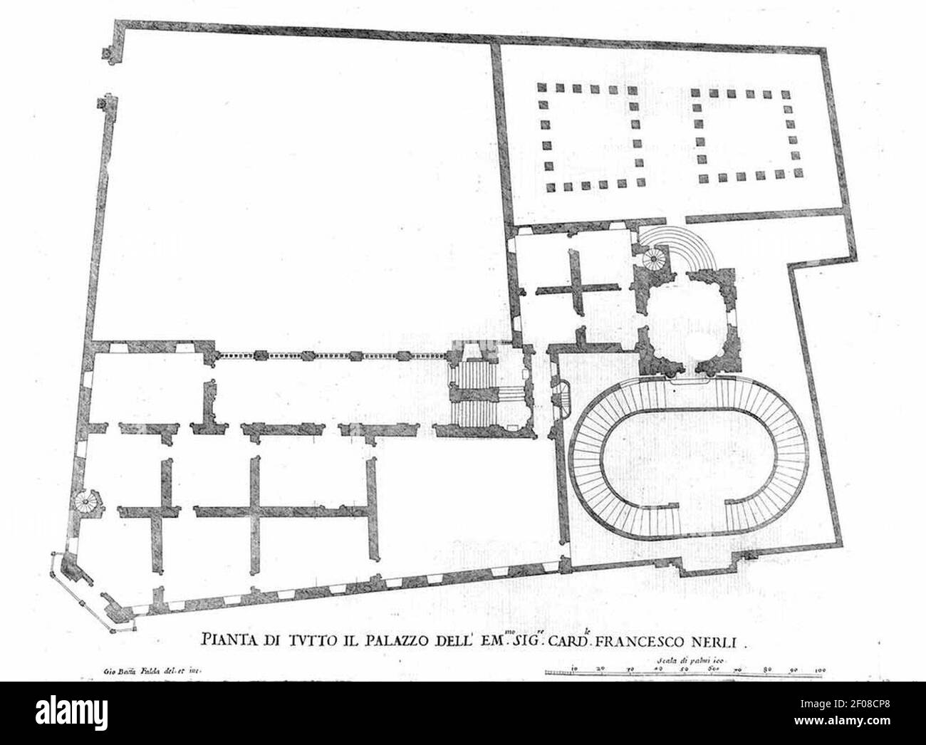 Plan of Palazzo Mattei Albani Del Drago by Giovanni Battista Falda ...