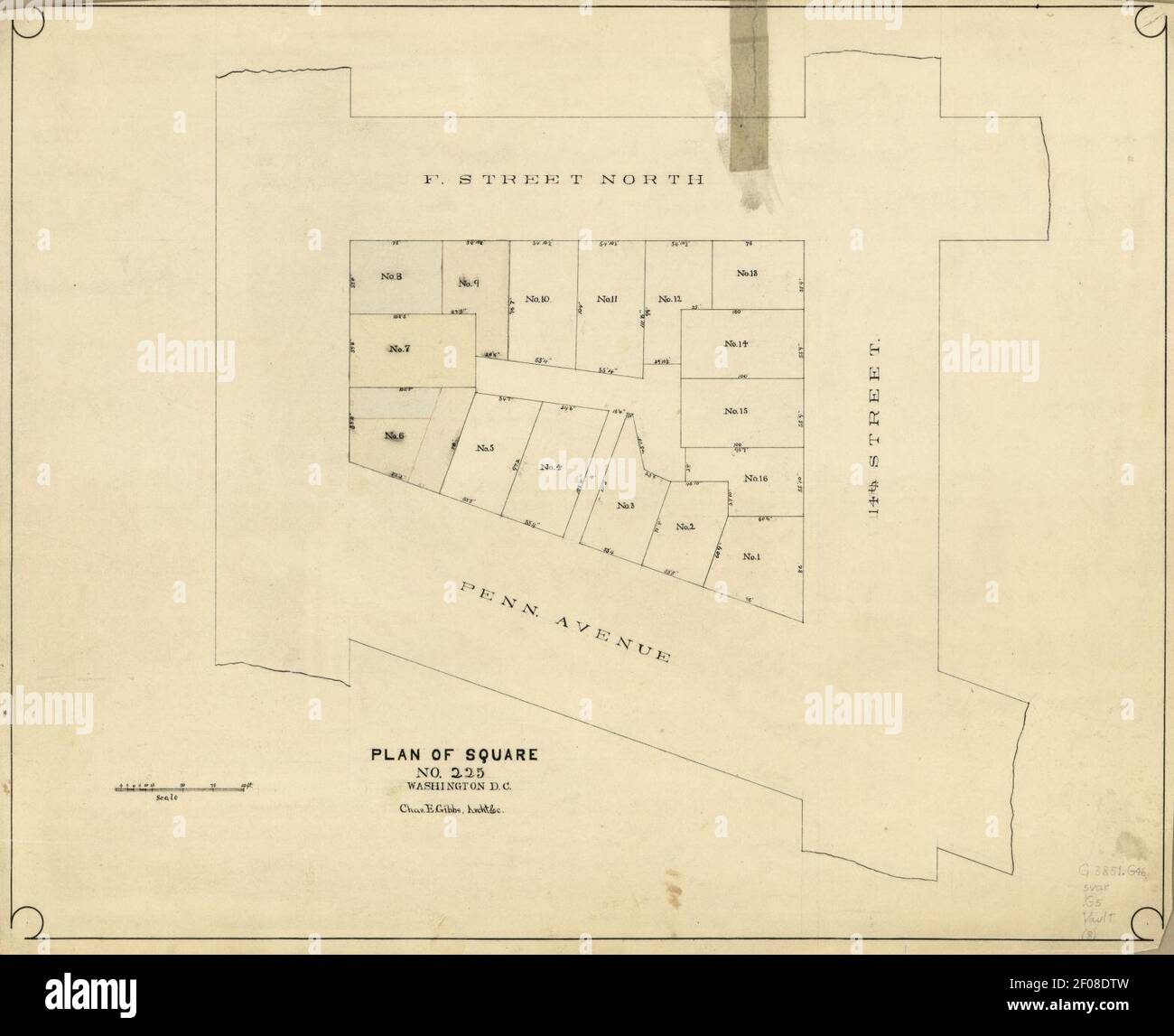 Plan of square no. ... Washington D.C Stock Photo - Alamy
