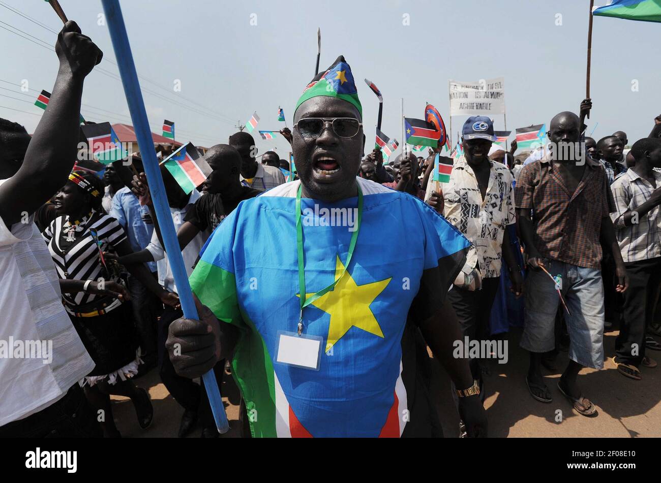 5 July 2011 - Juba, Southern Sudan - Members of the SPLM during pre ...