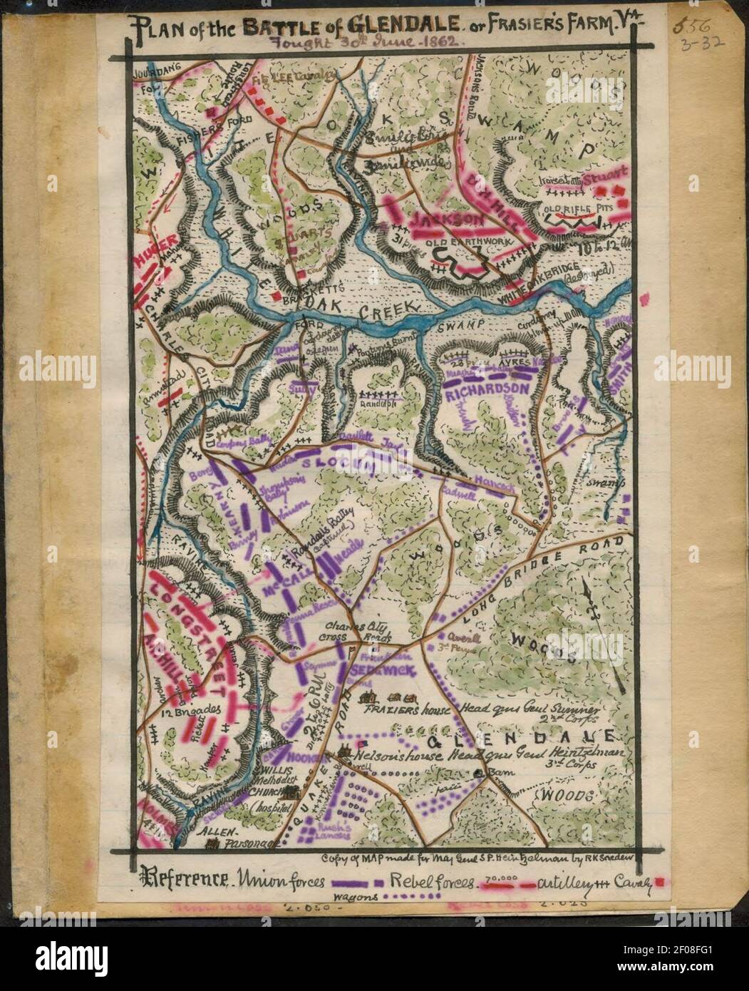 Plan of the Battle of Glendale or Frasier's Farm Va. Fought 30th June ...