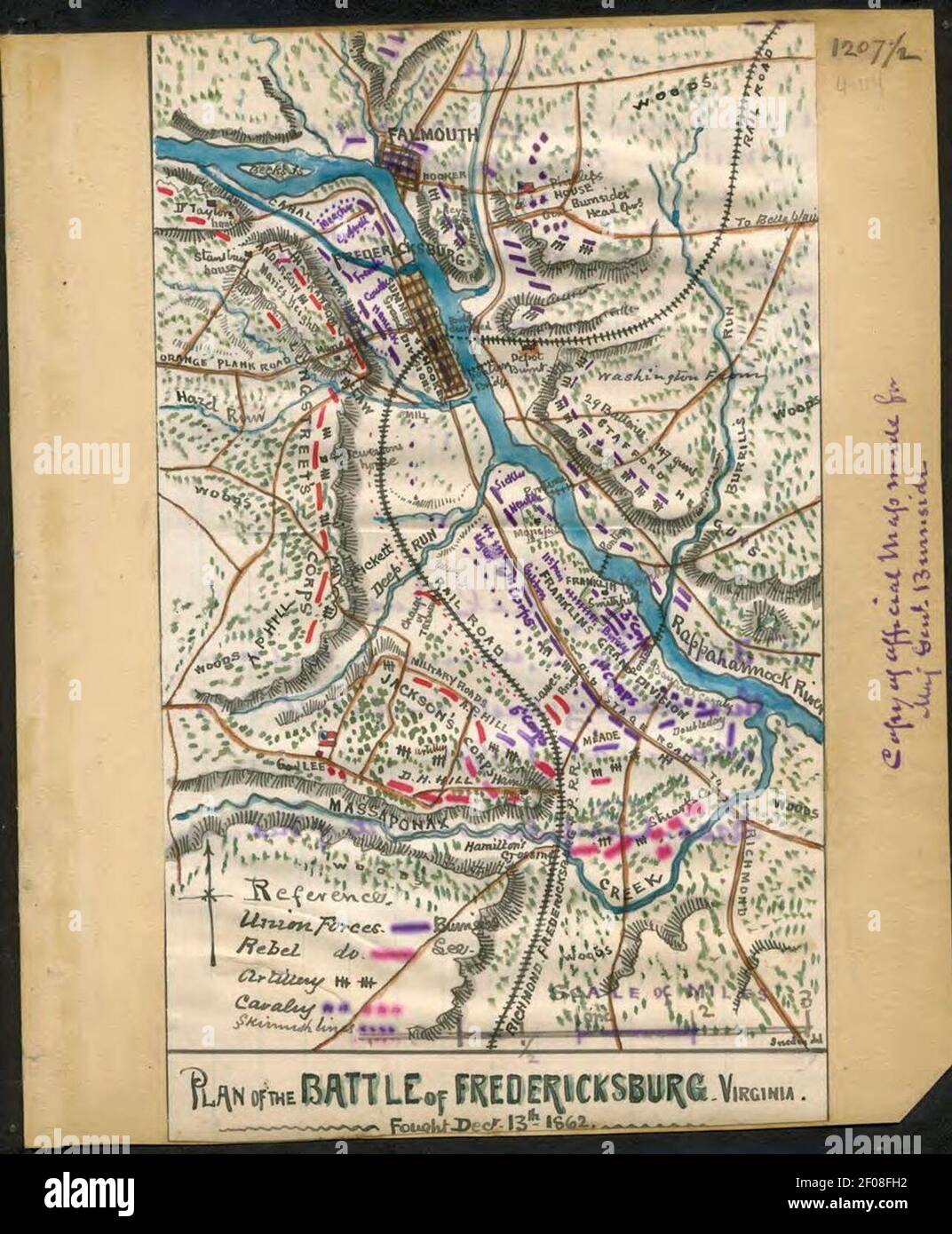 Plan of the battle of Fredericksburg, Virginia - fought Decr. 13th 1862 ...