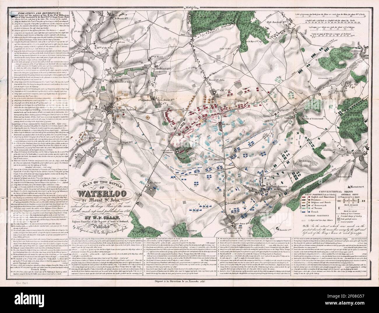 Plan of the battle of waterloo w b craan hi-res stock photography and ...