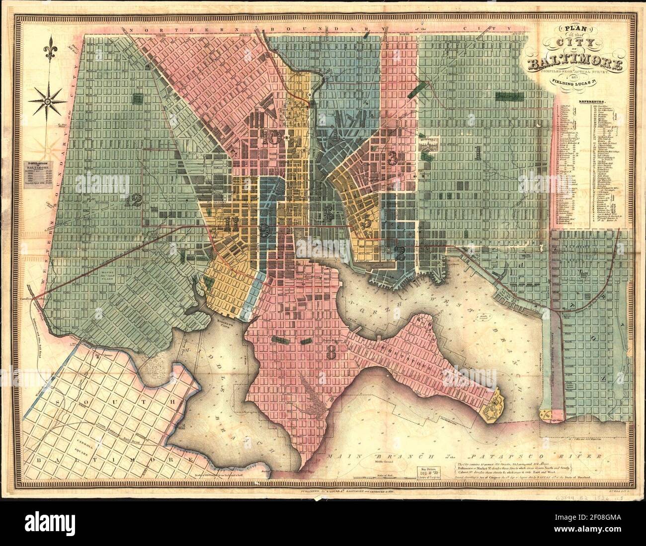 Plan of the city of Baltimore Stock Photo - Alamy