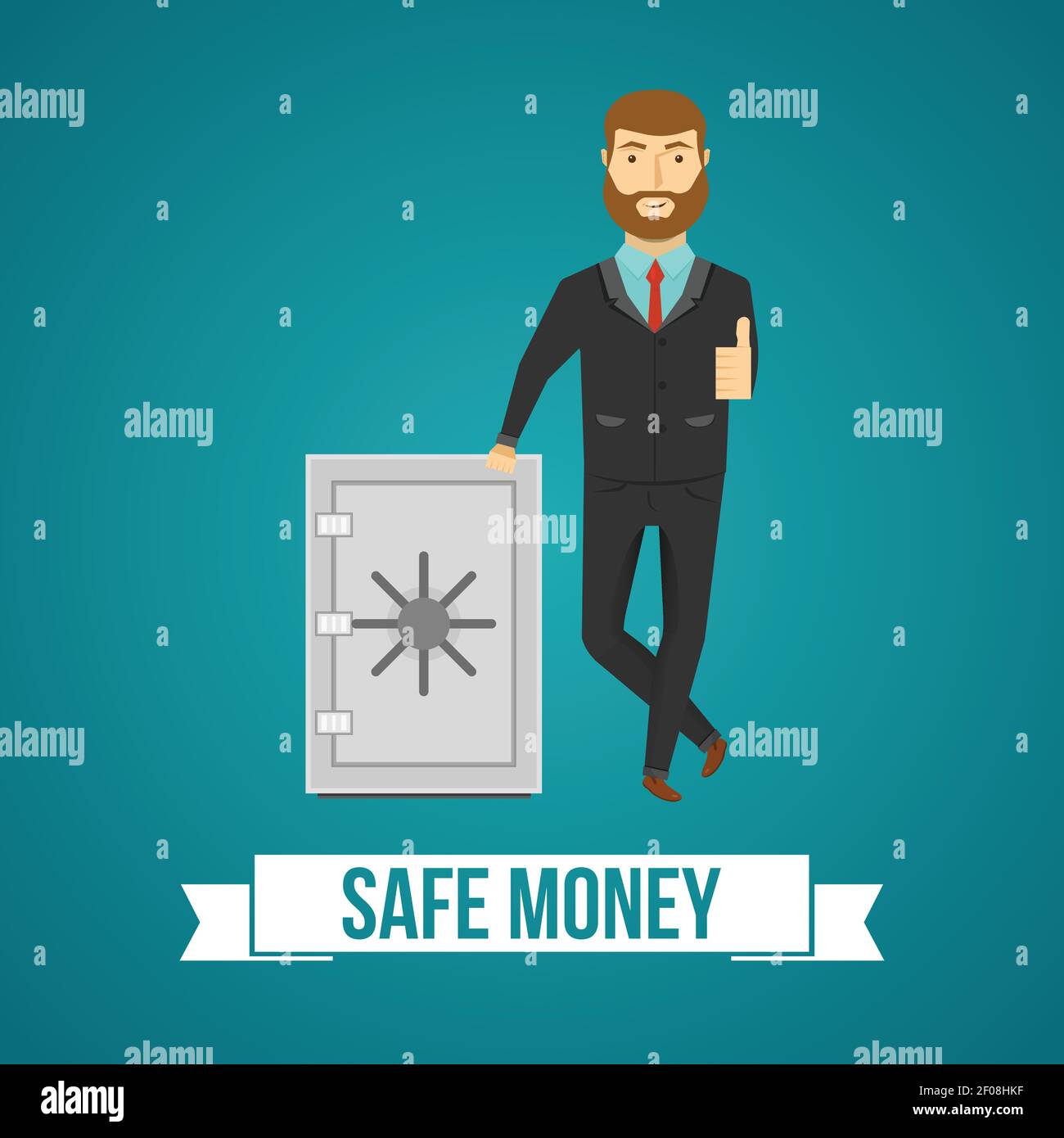 Businessperson and safe design of positive man with approving gesture ...