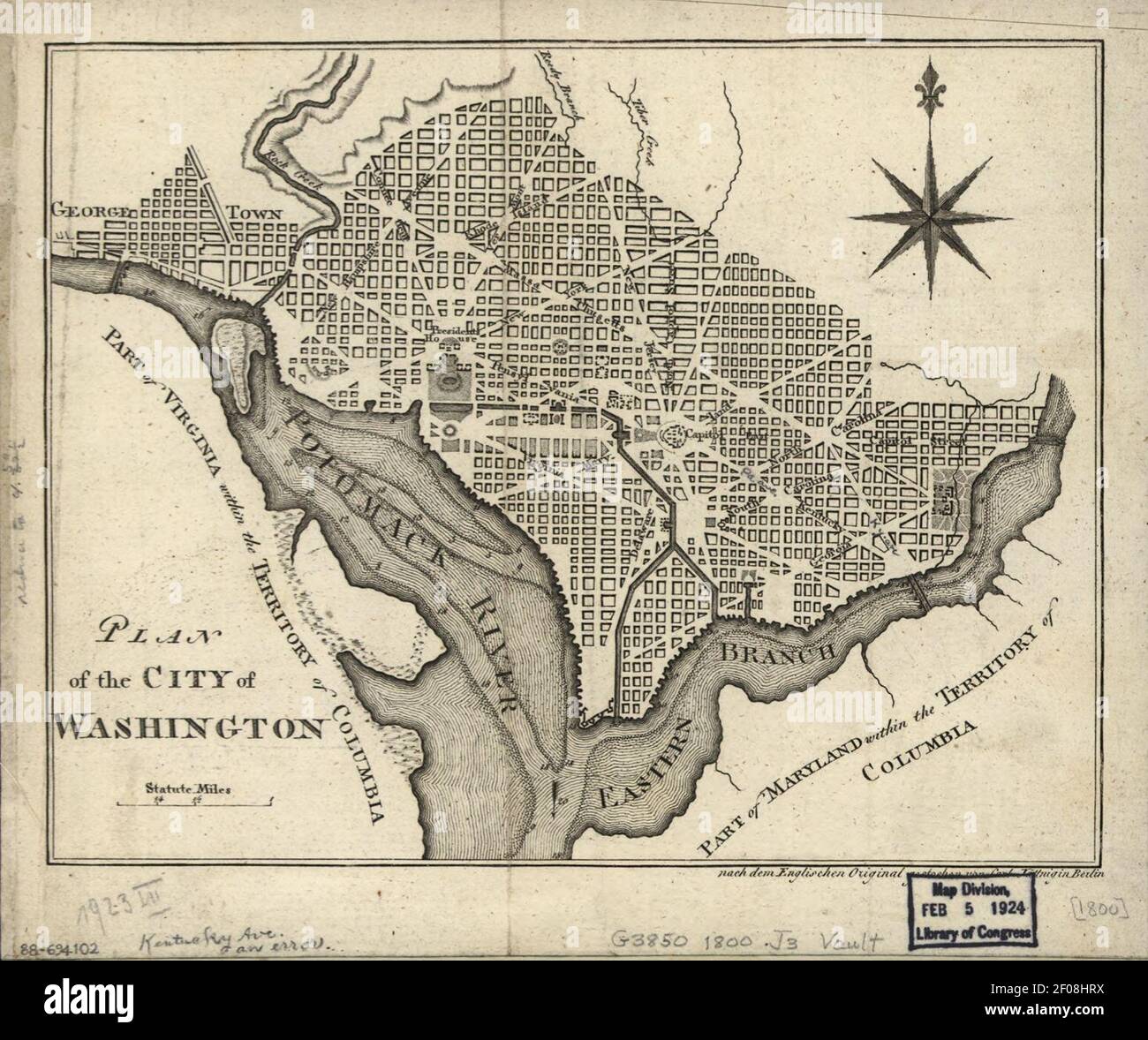 Plan of the city of Washington Stock Photo - Alamy