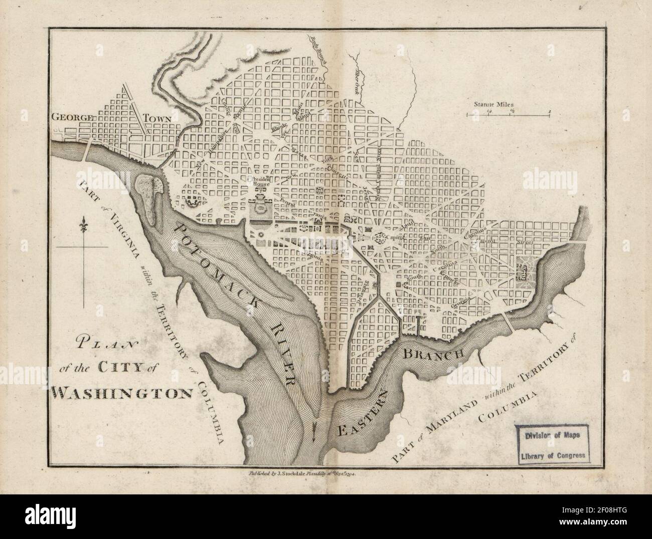 Plan of the city of Washington Stock Photo - Alamy