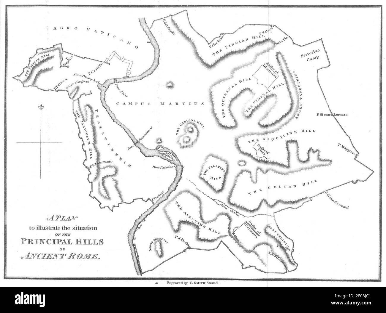 Plan of the Hills of Ancient Rome Stock Photo - Alamy