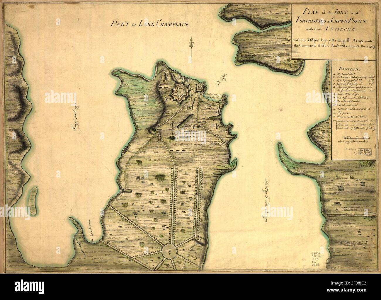 Plan of the fort and fortress at Crown Point with their environs. With ...