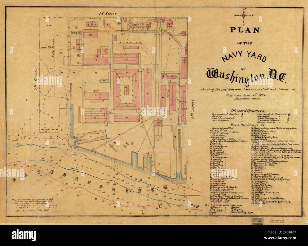 Plan of the Navy Yard at Washington, D.C. - showing the position and ...