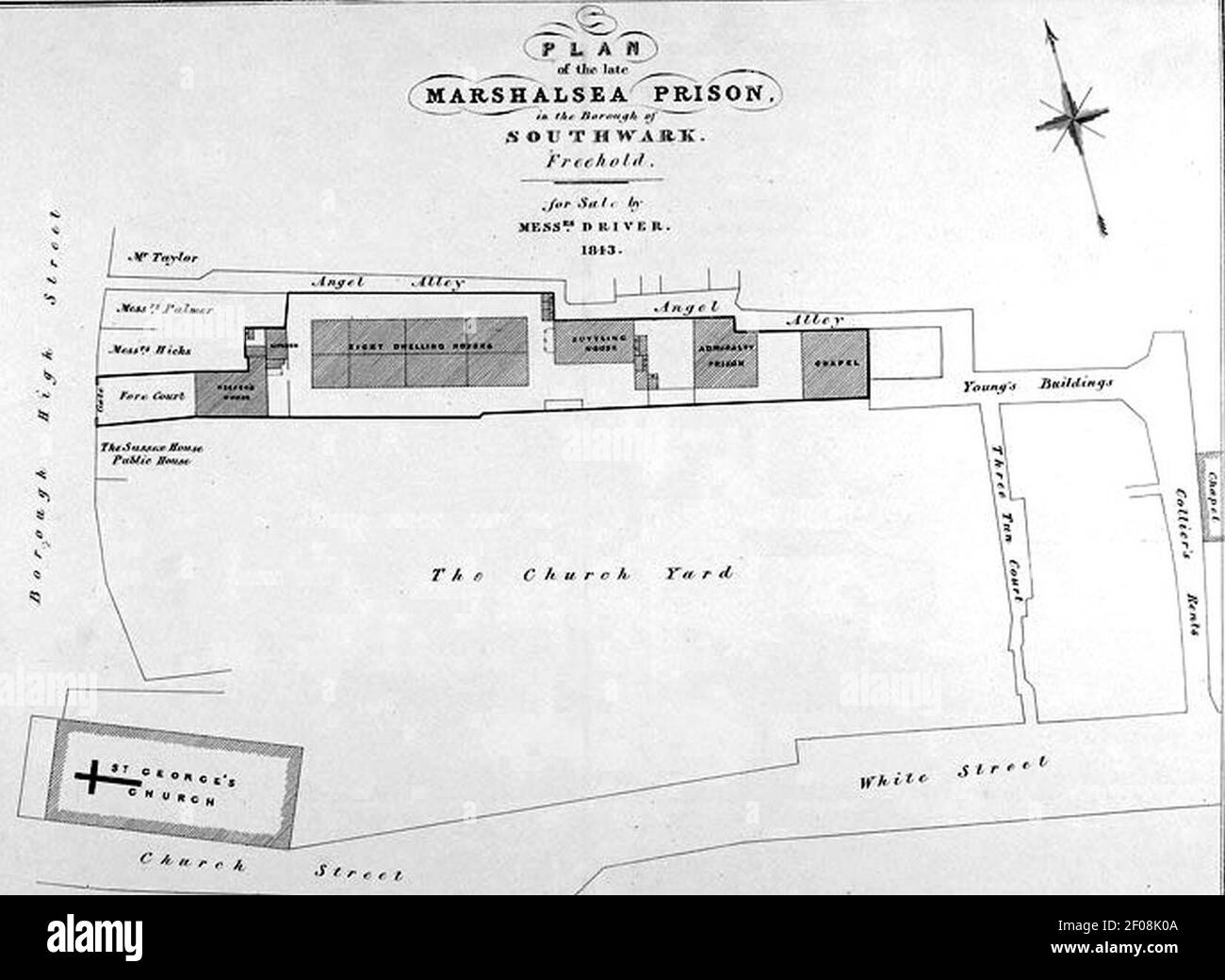 Plan of the Marshalsea, 1843 Stock Photo - Alamy