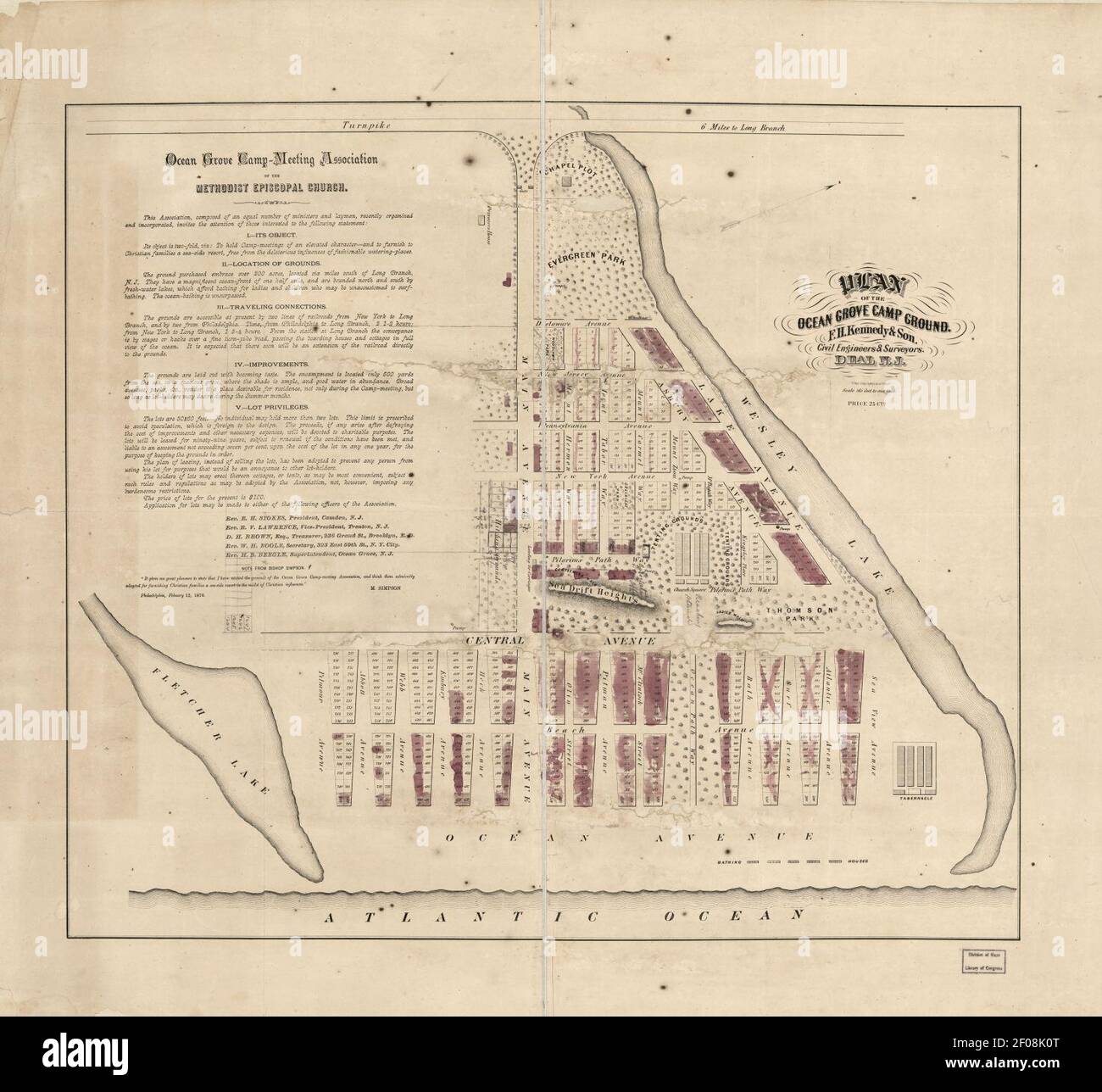 Plan of the Ocean Grove Camp Ground Stock Photo - Alamy