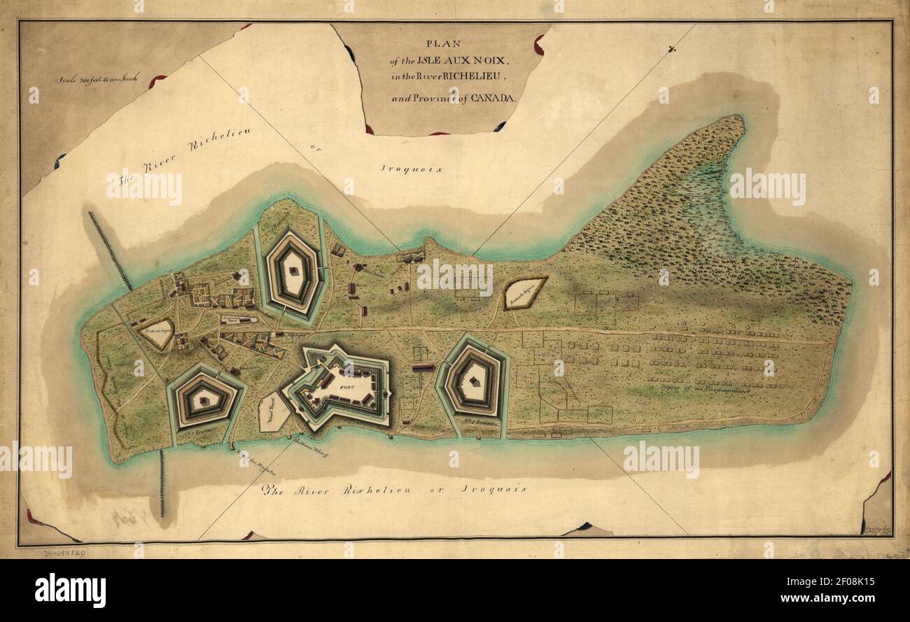 Plan of the Isle aux Noix, in the River Richelieu, and Province of ...